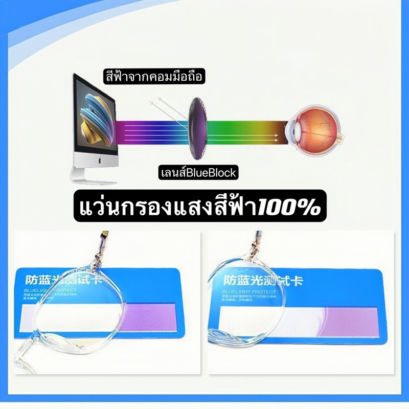 แว่นกรองแสงสายตายาว เลนส์BlueBlock 3016 สายตายาว+50ถึง+400 กรองแสงสีฟ้าจากคอมมือถือ100% | Shopee ...