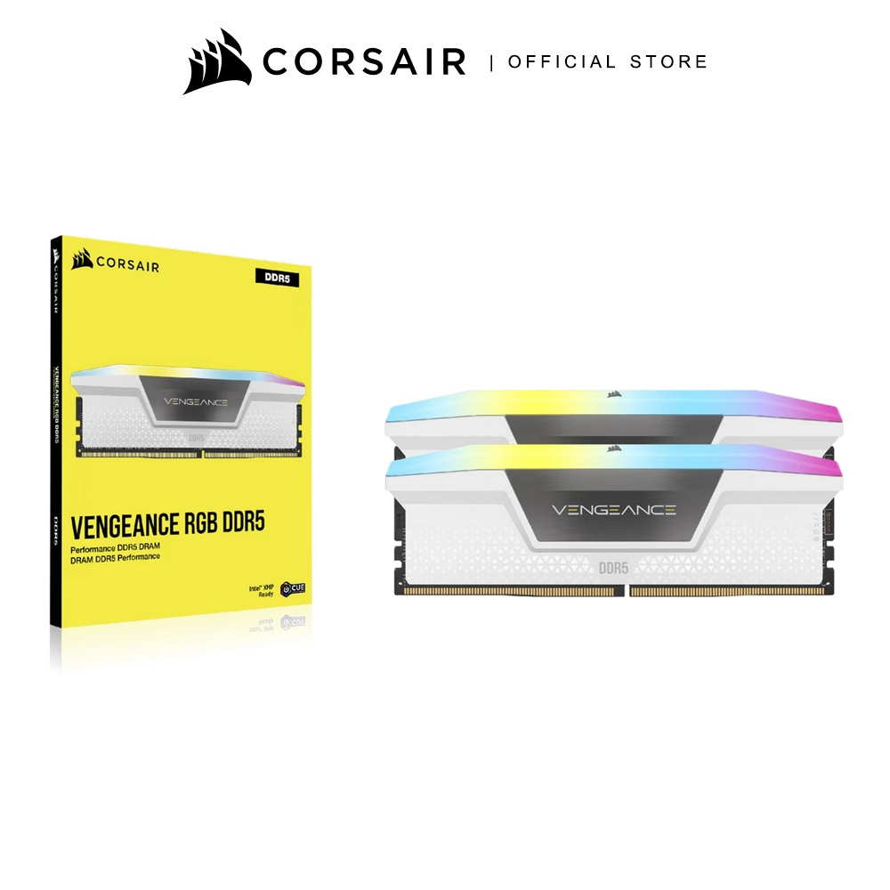 CORSAIR RAM VENGEANCE® RGB 32GB (2x16GB) DDR5 DRAM 5600MT/s CL40w Memory Kit — WHITE | Shopee ...