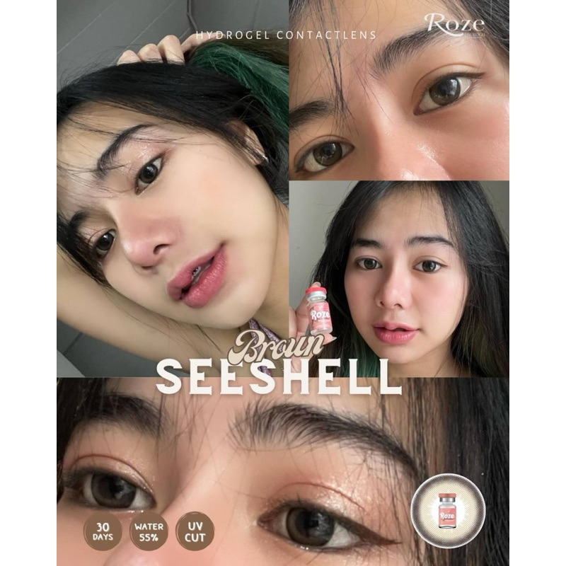 𝗥𝗢𝗭𝗘 𝗛𝗬𝗗𝗥𝗢𝗚𝗘𝗟 𝗟𝗘𝗡𝗦 SEESHELL คอนแทคเลนส์ไฮโดรเจล | Shopee Thailand