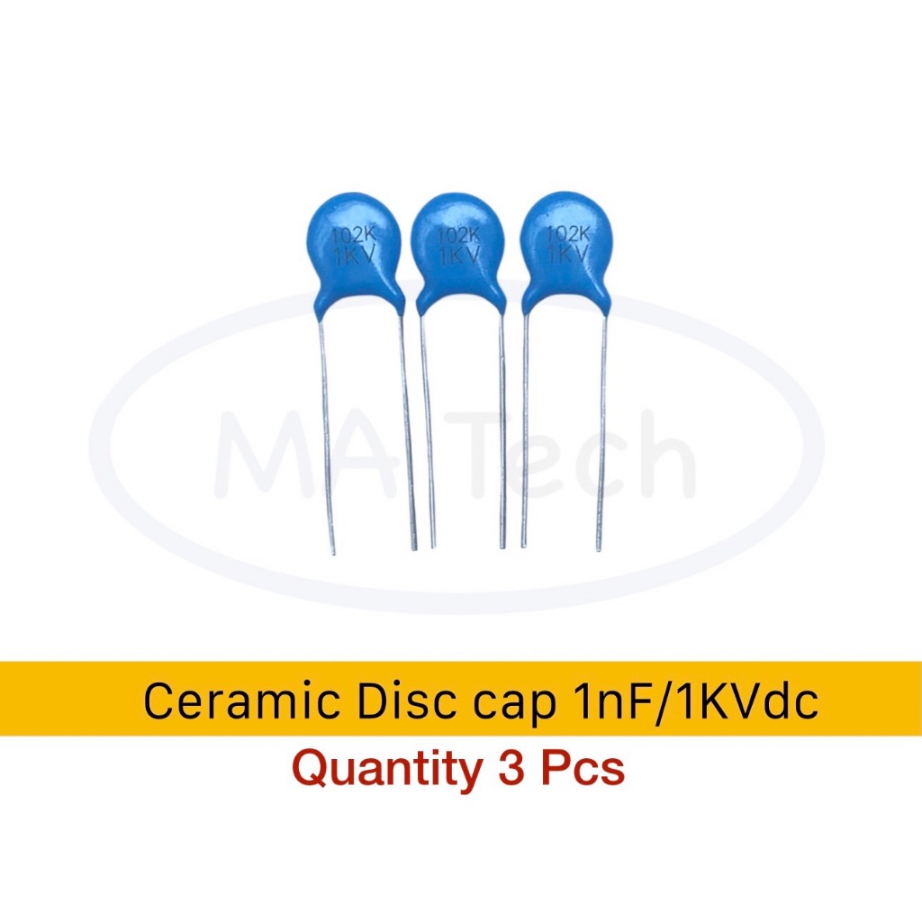 102K 1KV Ceramic Disc Capacitor 1nF/1KVdc 1nf 1000v คาปาซิเตอร์ เซรามิก ...