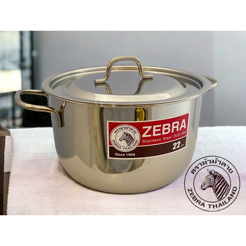 Zebra หม้อสแตนเลส SUS 304ขนาด 22cm พร้อมฝาปิด สินค้าหนามาก | Shopee ...