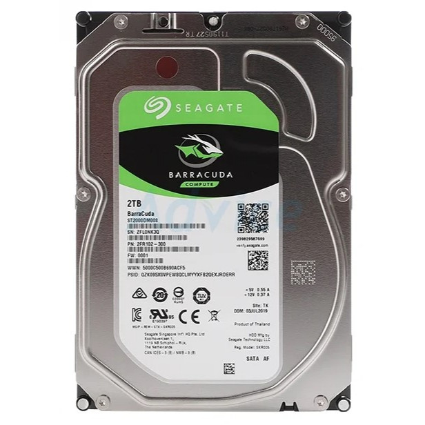 2 TB HDD SEAGATE BARRACUDA (7200RPM, 256MB, SATA-3, ST2000DM008) ของใหม่ประกัน Advice12/2026 ...