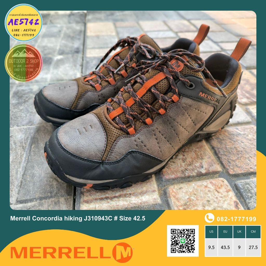 Merrell Concordia hiking J310943C # Size 42.5 (มือสอง สภาพดี) | Shopee ...
