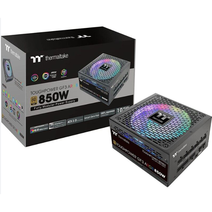 POWER SUPPLY (อุปกรณ์จ่ายไฟ) THERMALTAKE TOUGHPOWER GF3 ARGB 850W GOLD - TT PREMIUM EDITION ...