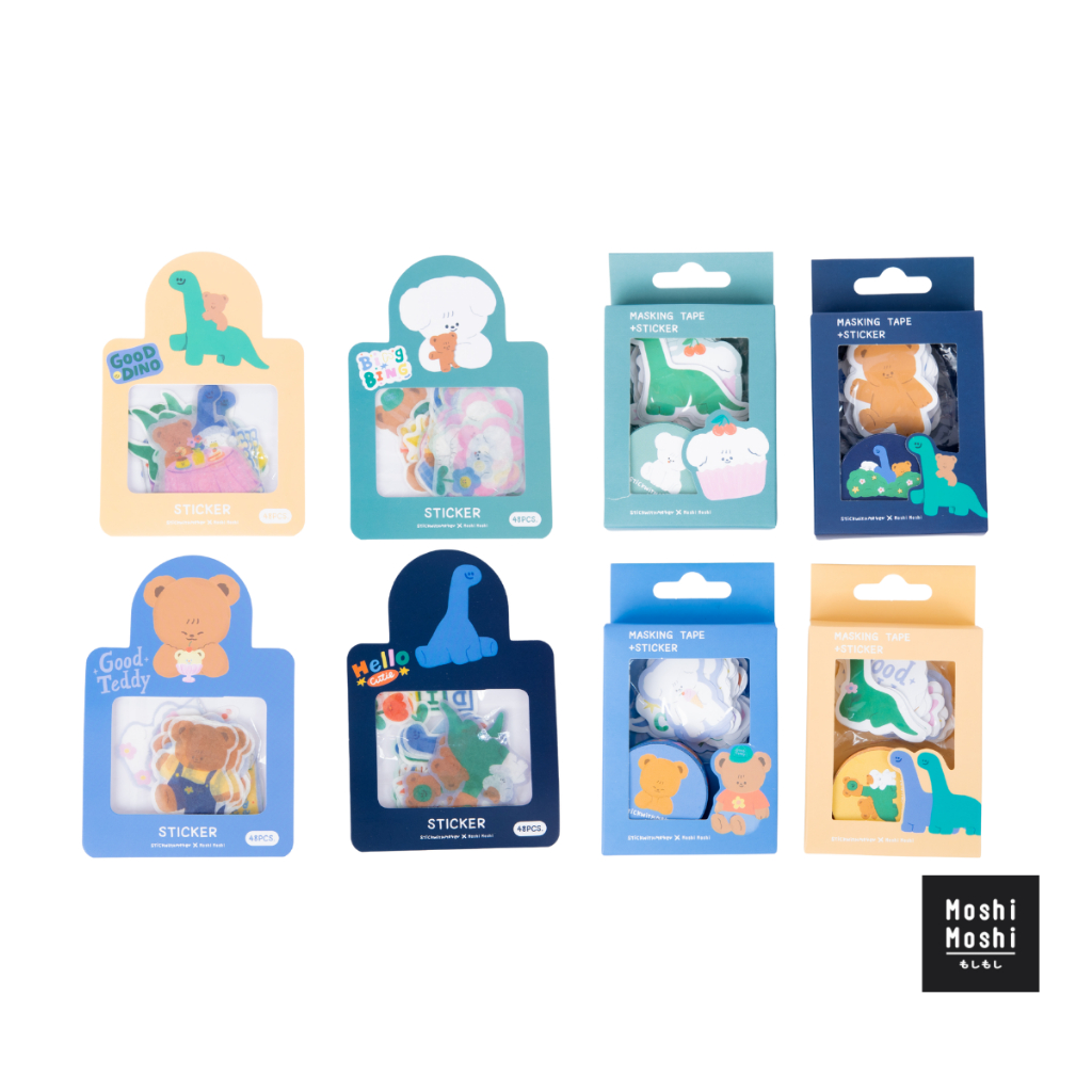 Moshi Moshi Sticker + Masking Tape ลาย Stickwithme4ev สติกเกอร์ เทปตก ...