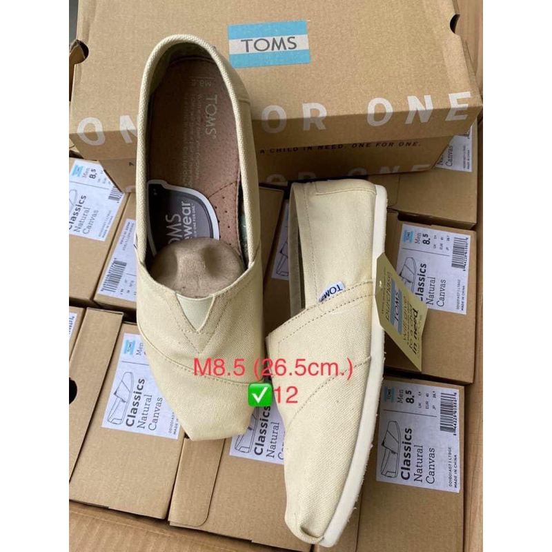 TOMs classics natural canvas ของแท้ 100% ของใหม่เก่าเก็บ มีกล่อง ...