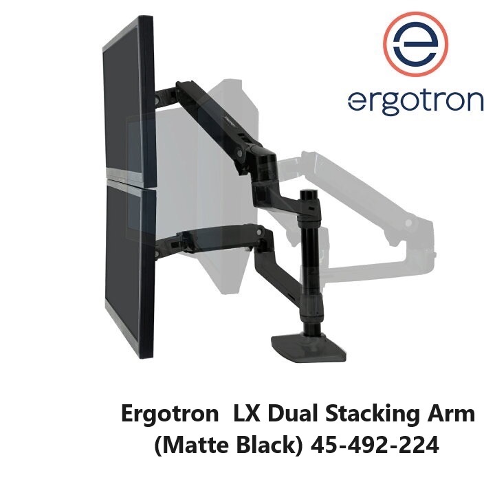 Ergotron – LX Vertical Stacking Dual Monitor Arm, VESA Desk Mount – for ...