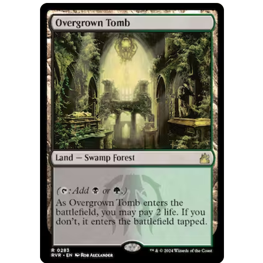 Shock land จากรุ่น Ravnica Remastered เลือกแบบ Overgrown Tomb, Godless ...