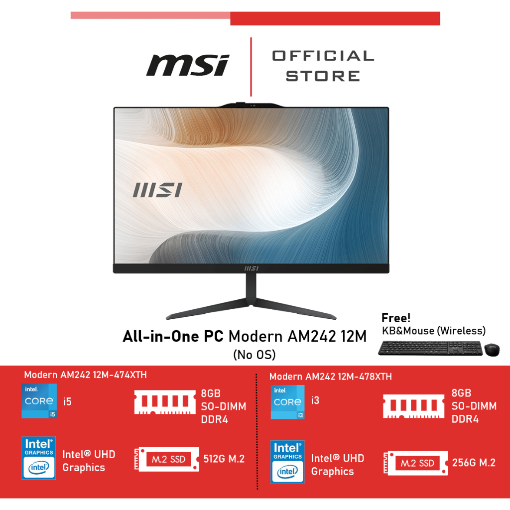MSI All-In-One Modern AM242 12M-474XTH , Modern AM242 12M-478XTH [no OS ...