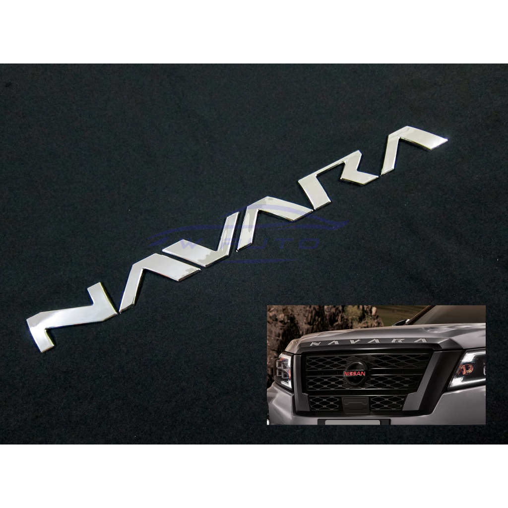 1ชุด ชุบโครเมี่ยม โลโก้ติดกระจังหน้า แผ่นป้าย สติ๊กเกอร์ NAVARA STICKER ...