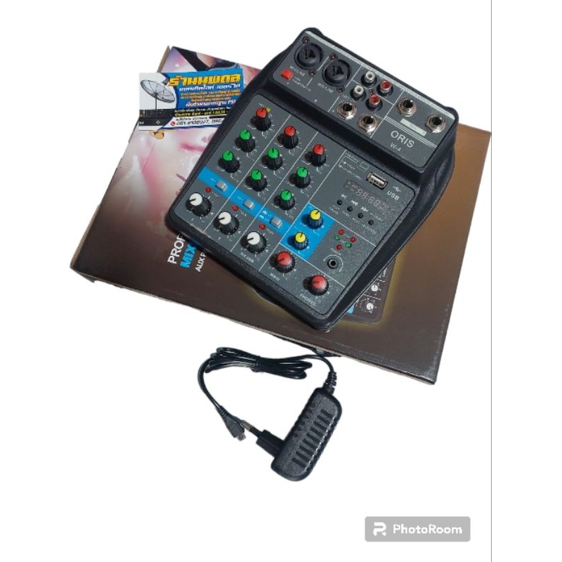 มิกเซอร์ มินิ mini audio mixer 4 channel USB MP3 sound mixer built it ...