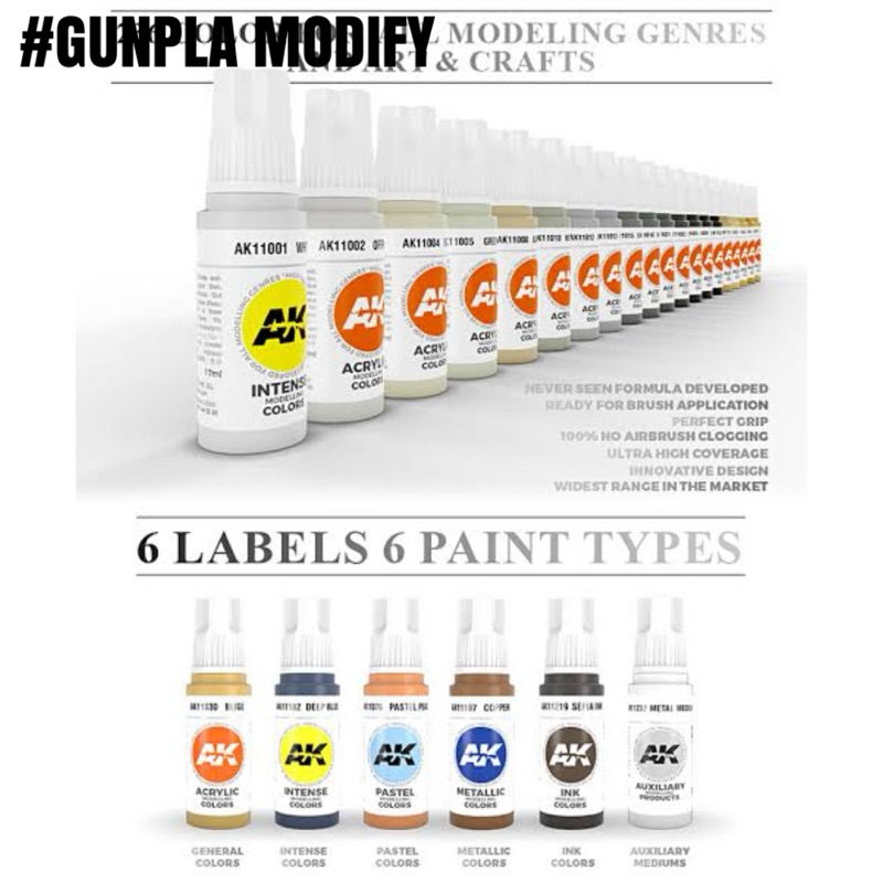 AK Interactive 3G สีอะคริลิคสูตรน้ำ 17 ml Skin INK, Sooty Black INK ...