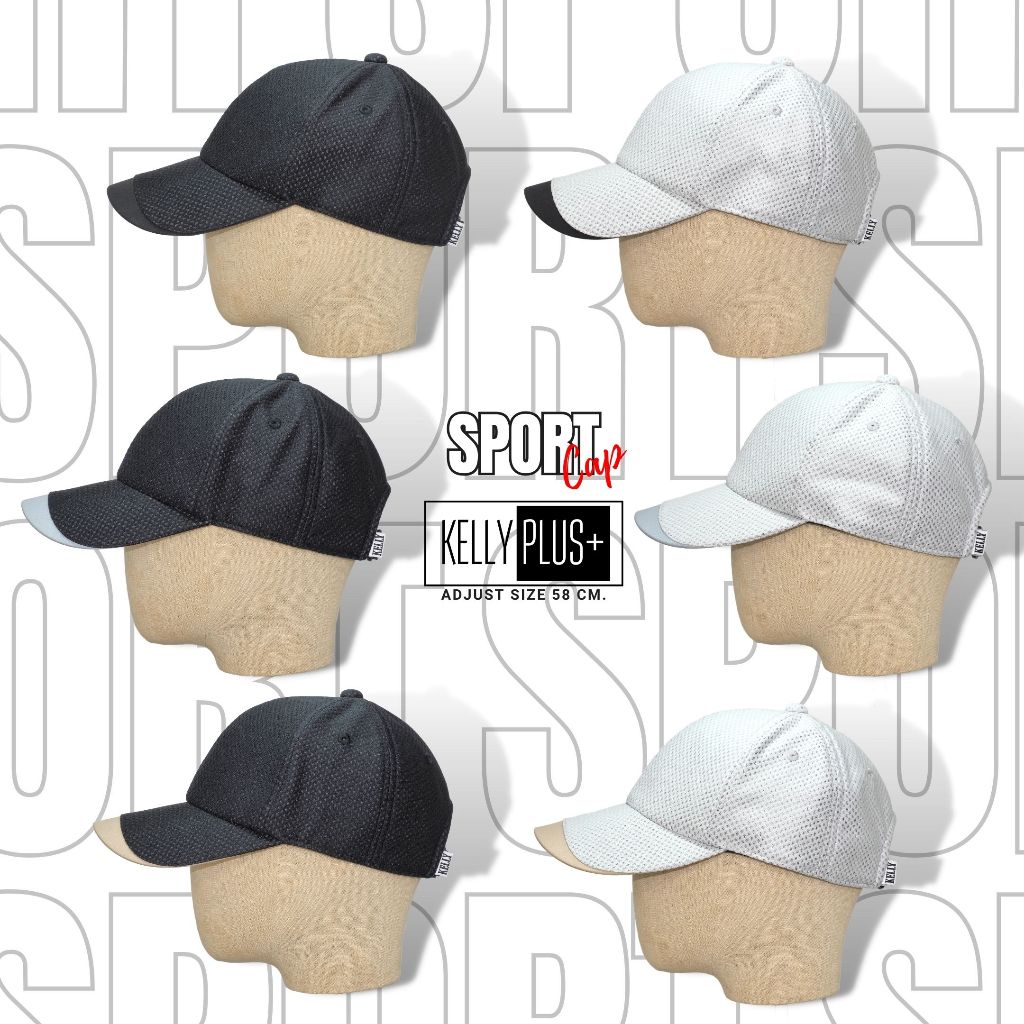 หมวกกีฬาผู้ใหญ่ทรงแก๊ป ผ้าไมโครหลุมกล๊อฟ ( Tricot Fancy Sport Cap Size ...