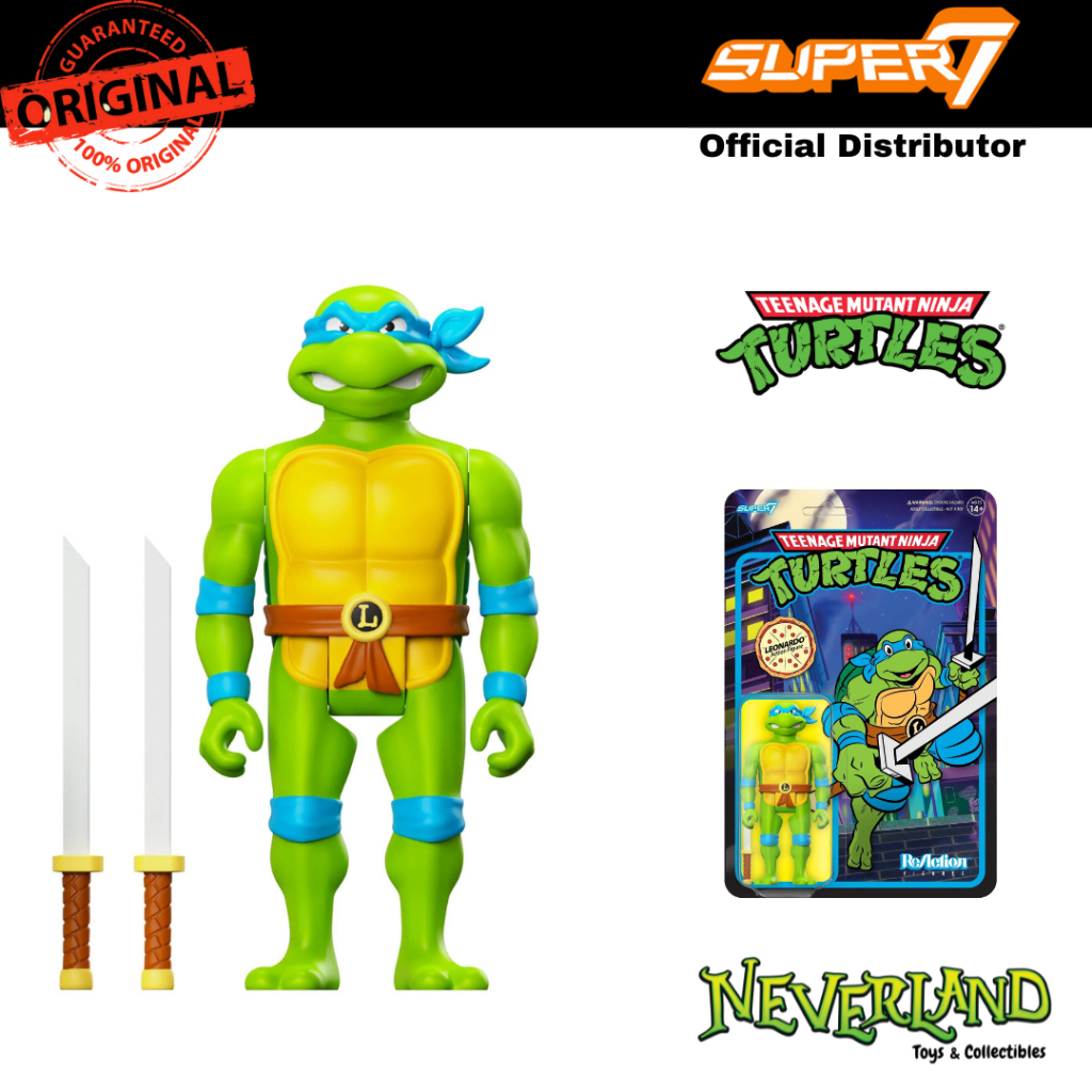 Super7 Teenage Mutant Ninja Turtles Leonardo Toon Wave 7 ReAction ...