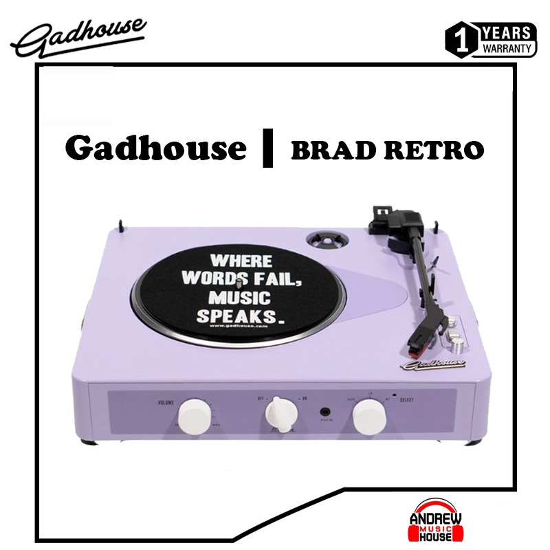 เครื่องเล่นแผ่นเสียง Gadhouse Brad Retro ลําโพงในตัว | Shopee Thailand