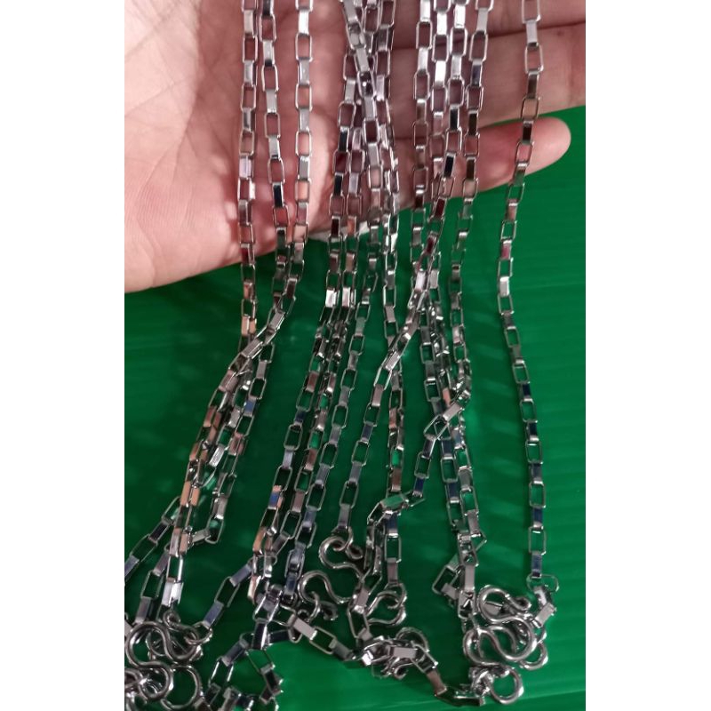 สร้อยคอสแตนเลสแท้ยาว24นิ้วหนา3มิลใส่อาบน้ำได้ไม่ดำลายBoxB | Shopee Thailand