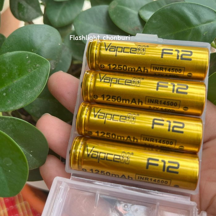 ถ่านชาร์จ Vapcell 14500 F12 สีทอง ความจุ 1250 mAh ขนาดเท่า AA หัวนูน ...