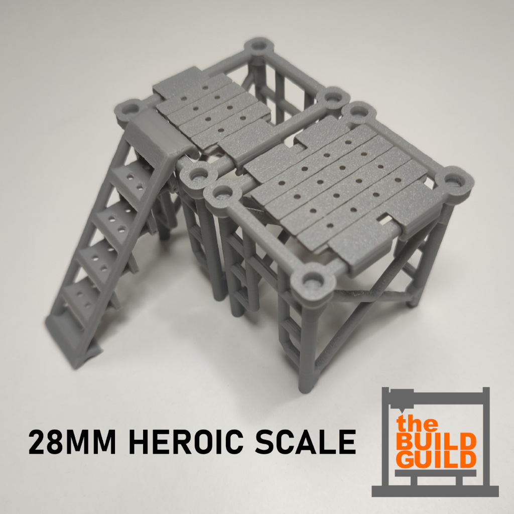 โมเดลชุดนั่งร้านจำลอง Scaffold Set in 28mm Heroic Scale for Wargaming ...