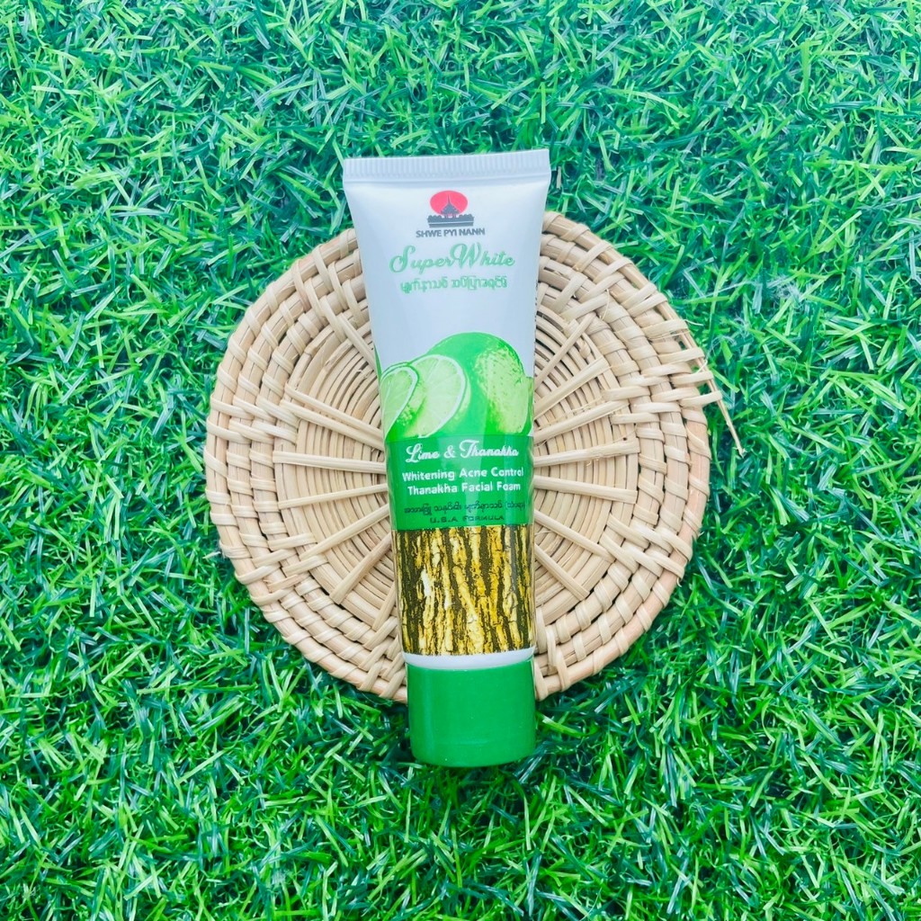 โฟมล้างหน้า Super White SHWE PYI NANN สูตร มะนาว ทานาคา ว่านหางจระเข้ ...