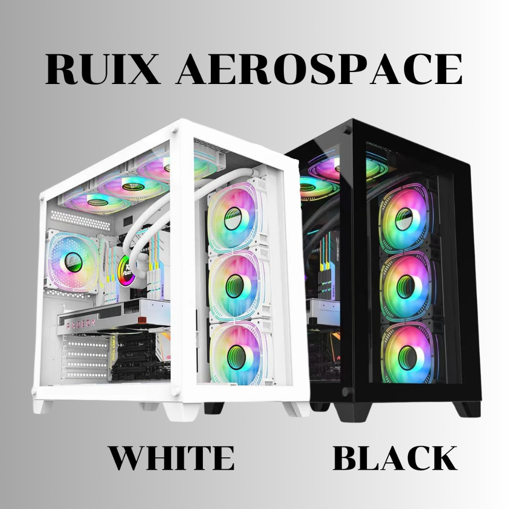 เคสคอมพิวเตอร์ตู้ปลา RUIX Aerospace สีขาว สีดำ (เคสเปล่า ไม่มีพัดลม ...