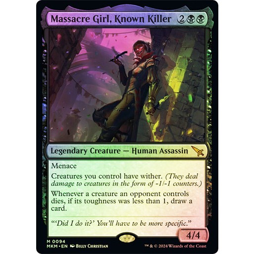 [MTG][Single][MKM] Massacre Girl, Known Killer ระดับ Mythic [ภาษาอังกฤษ ...