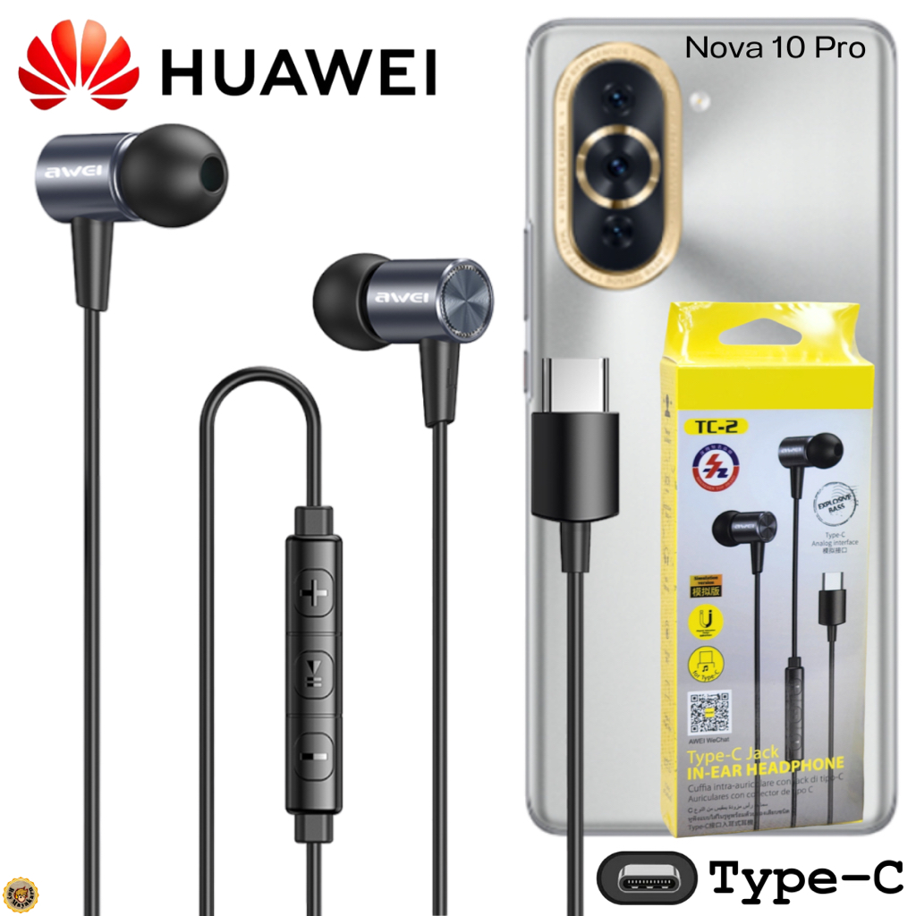 หูฟัง สมอลทอล์ค Huawei Type-C ไทป์ซี In Ear สำหรับ หัวเหว่ย nova10 Pro ...