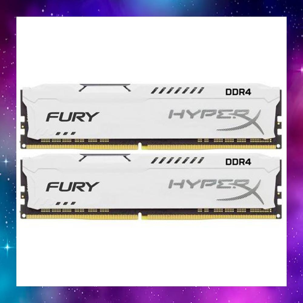 16GB (8GBx2) DDR4/3200 RAM PC (แรมพีซี) KINGSTON HyperX FURY WHITE (HX432C18FW2K2/16) ประกันLT ...