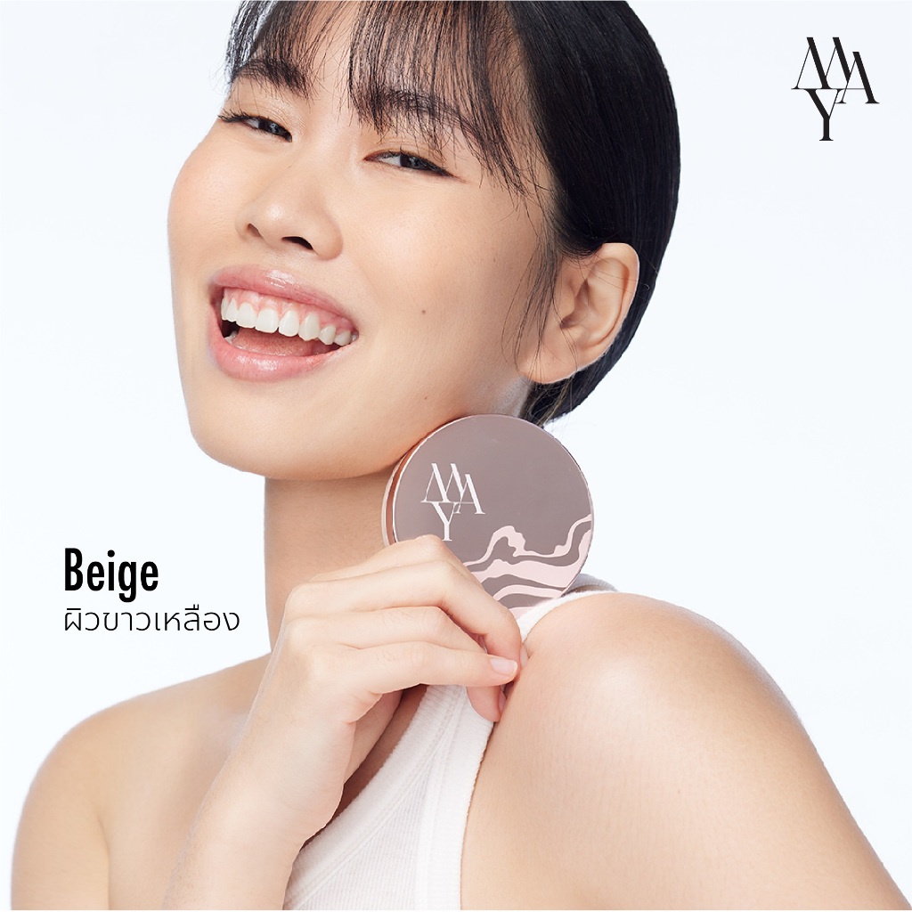โปร 2แถม1 MAY POWDERPUFF AURA POWDER 4.5g.แป้งผสมรองพื้นพาวเดอร์พัพ ...