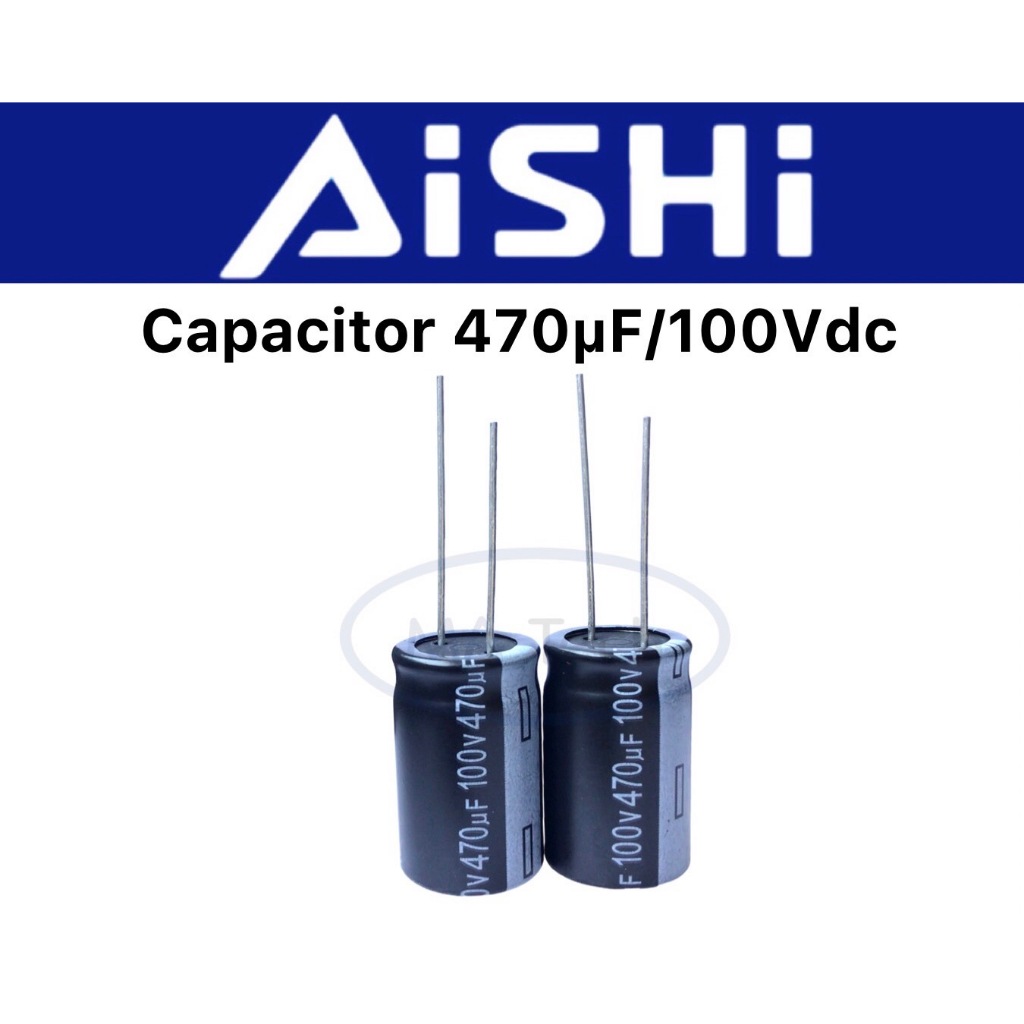 470uF 100V คาปาซิเตอร์ 470uf 100V Capacitor 470uF/100Vdc ขนาด 16x25 mm ...