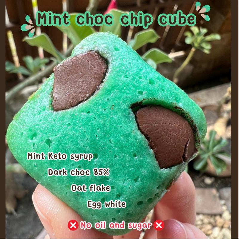 Mint choc chip cube ไม่มีแป้ง น้ำตาล น้ำมัน เนย นม ความหวานมาจากมิ้นท์ ...