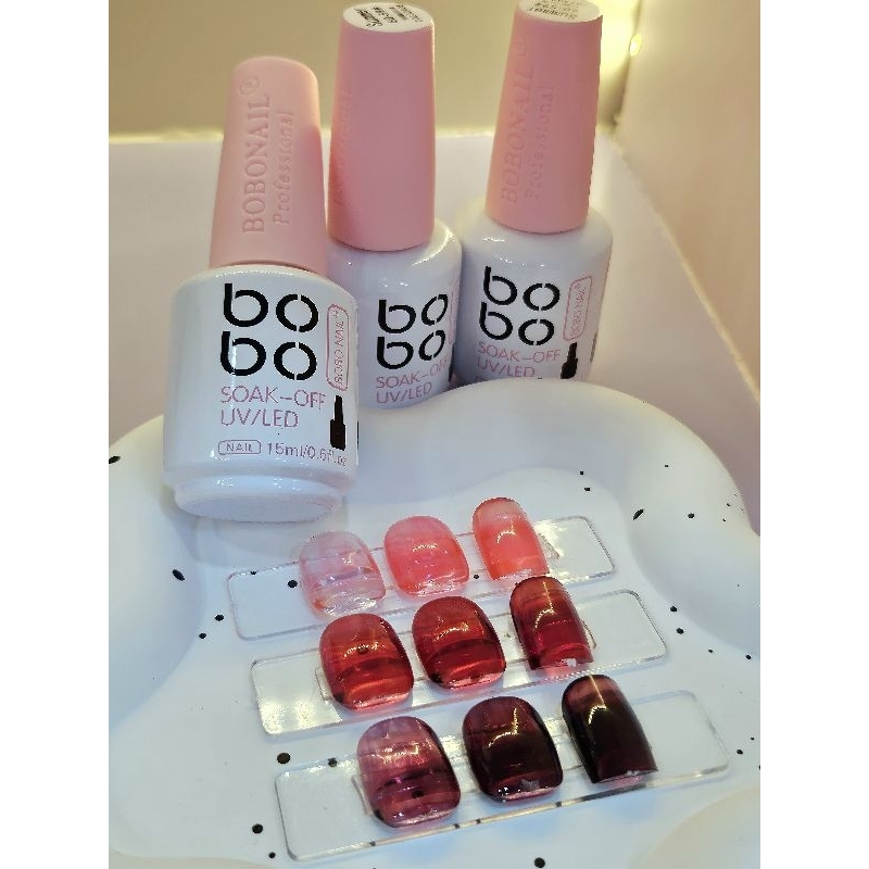 สีไซรัปแดงที่จริงใจ แบรนด์ bobo nail ขายแยกขวด | Shopee Thailand