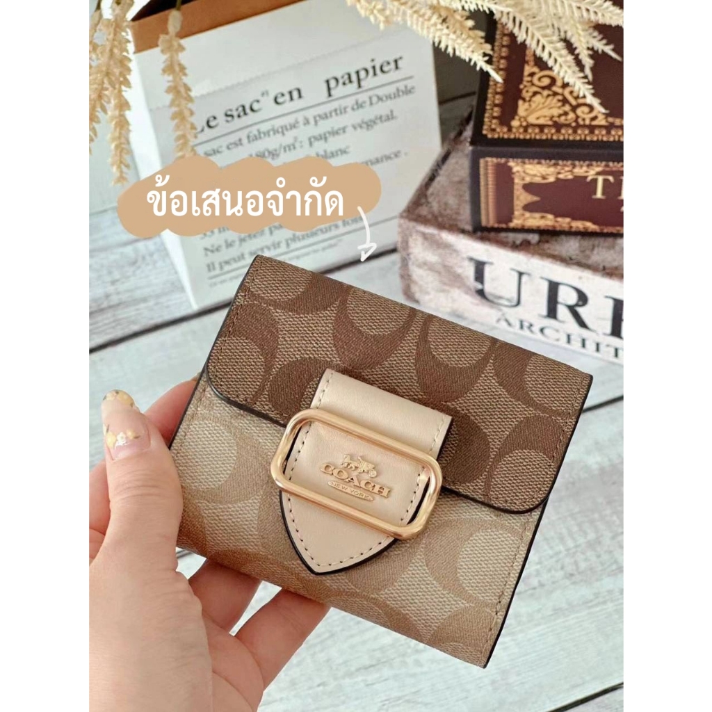 Small Morgan Wallet In Colorblock CF472 CH387 CH151 ปุ่มสแน็ป ผู้หญิง ...