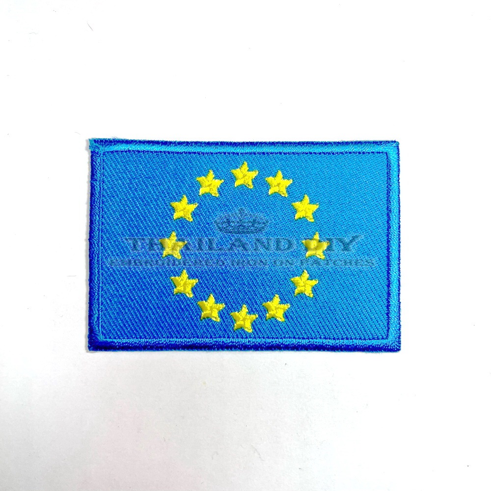 ตัวรีดติดเสื้อ ธงสหภาพยุโรป ทวีปยุโรป ท่องเที่ยว ธง Flag of Europe EU ...