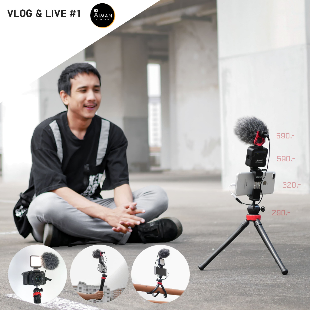 ชุดอุปกรณ์สำหรับ VLOG & LIVE Set #1 | Shopee Thailand