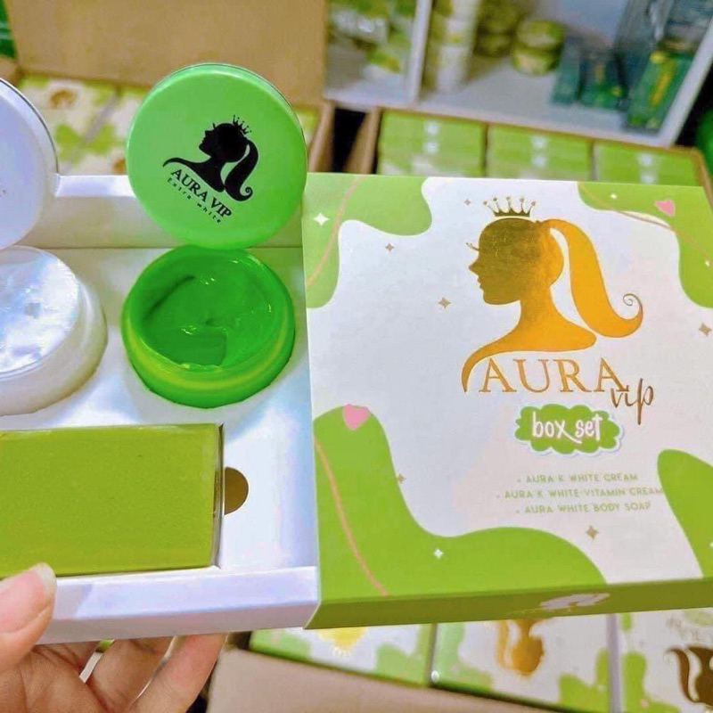 ครีมออร่าวีไอพี Aura VIP (บำรุงผิวกาย)1เซ็ต 3ชิ้น | Shopee Thailand