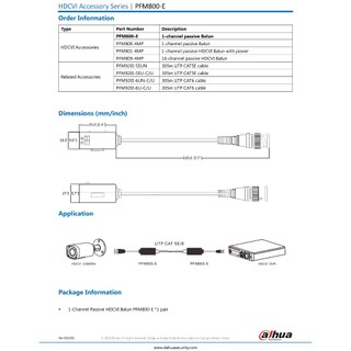 DAHUA DH-PFM800-E : 1 Channel Passive HDCVI Balun BY BILLIONAIRE ...