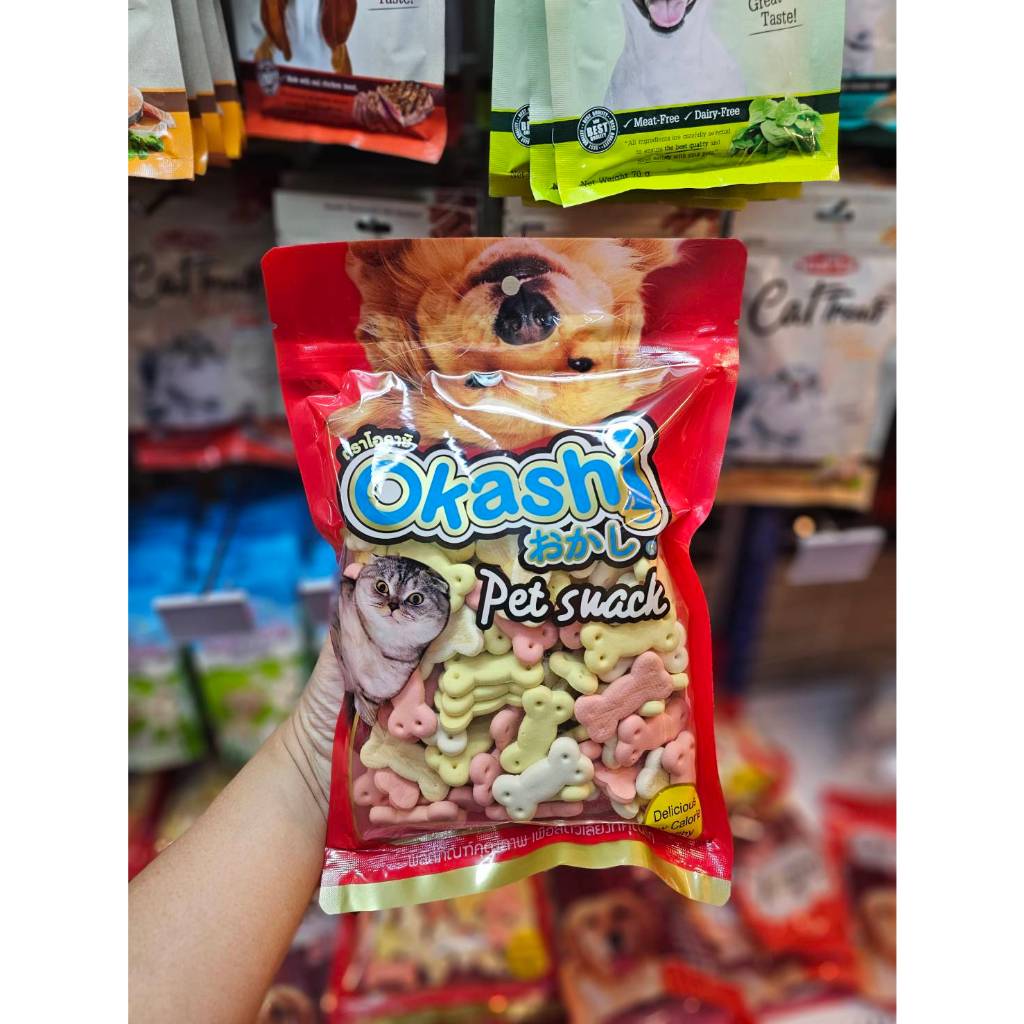 OKASHI SNACK DOGANDCAT โอคาชิ บิสกิตรูปกระดูก รวมรส ขนมสุนัขและขนมแมว ...