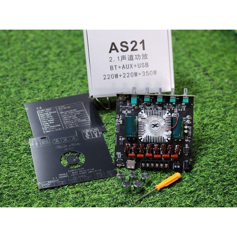 ZK-AS21 **ของแท้** 2.1ch 220w+220w+350w แอมป์จิ๋ว dc 16-38v (as21วอเดิม ...