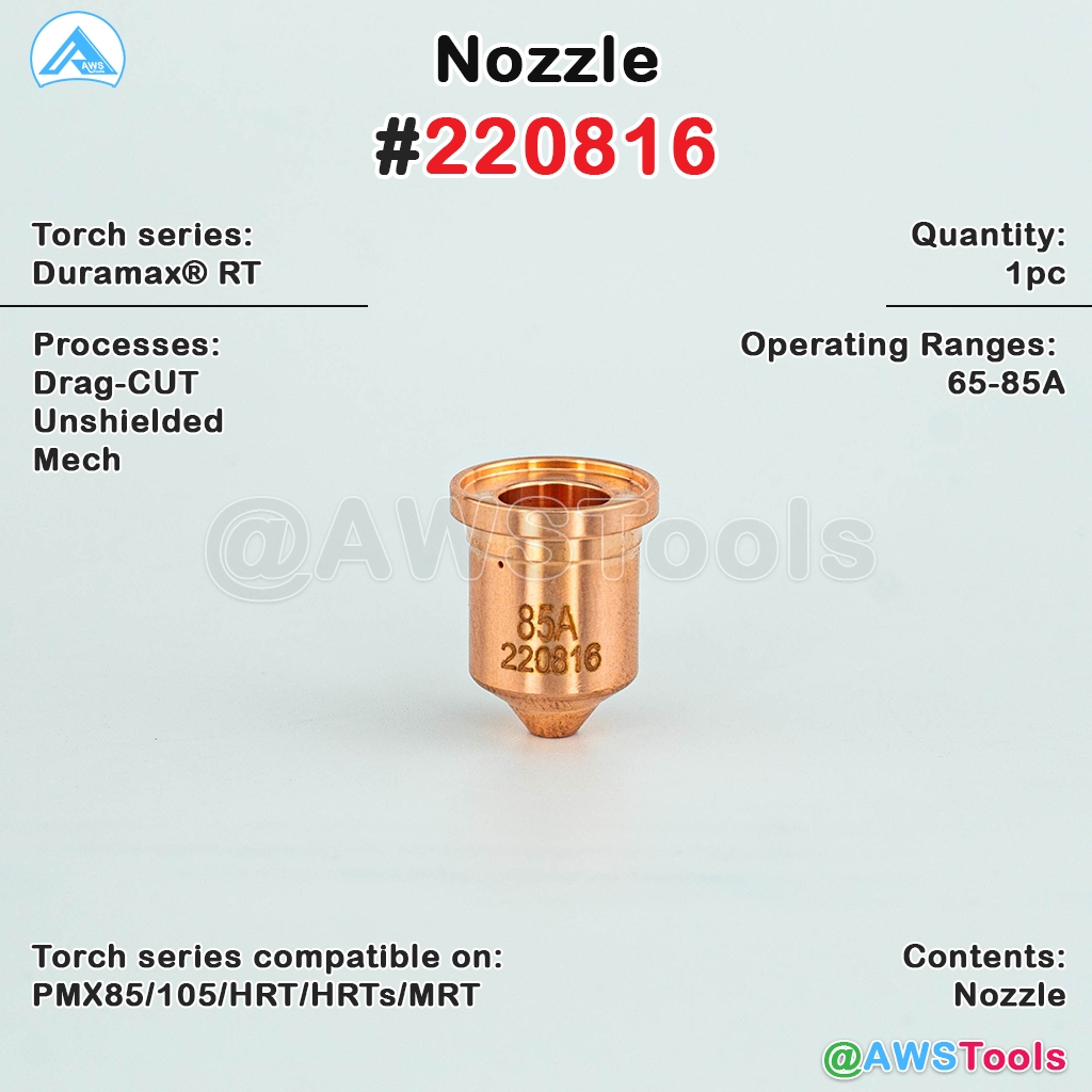220816 สำหรับ Hypertherm Powermax 65-85A Nozzle อะไหล่พลาสม่า | Shopee ...