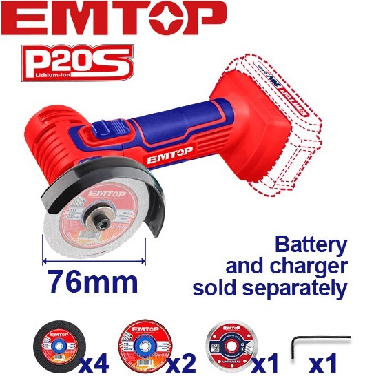 EMTOP เครื่องเจียร์ มินิ 3 นิ้ว ไร้สาย 20 โวลท์ รุ่นงานหนัก รุ่น ...