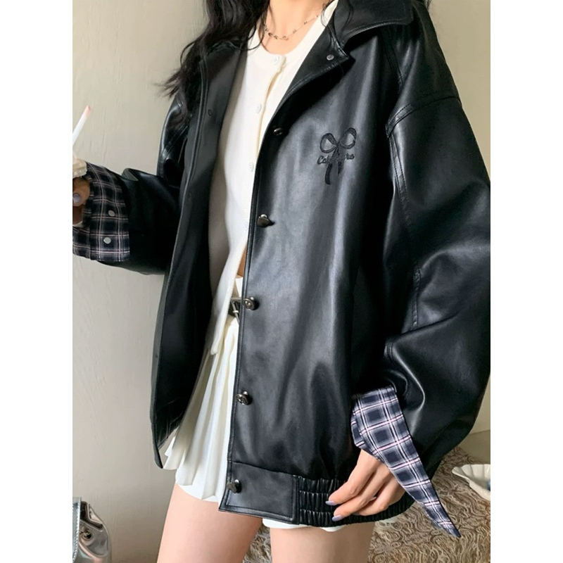CCKOK Checkered Leather Jacket | Shopee Thailand