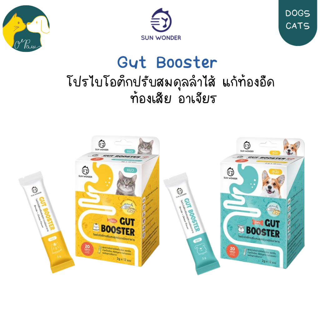 Sun Wonder Gut Booster โพรไบโอติกสำหรับสุนัขและแมว ปรับสมดุลลำไส้ แก้ ...