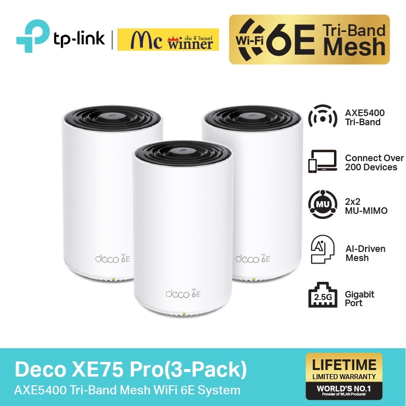 TP-Link Deco XE75 Pro AXE5400 WIFI-6E Tri-Band Mesh สัมผัสประสบการณ์ WiFi ใหม่ กับคลื่นความถี่ 6 ...