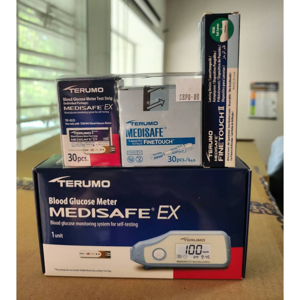 Terumo เครื่องตรวจน้ำตาล รุ่น Medisafe EX (รับประกันศูนย์) ชุดตรวจ ...