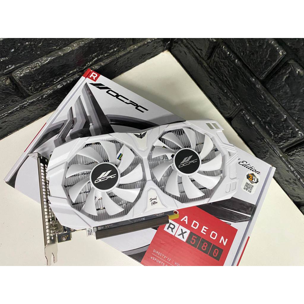 (สวัสดี โน๊ตบุ๊ค) การ์ดจอ OCPC RX 580 8GB SE WHITE | Shopee Thailand