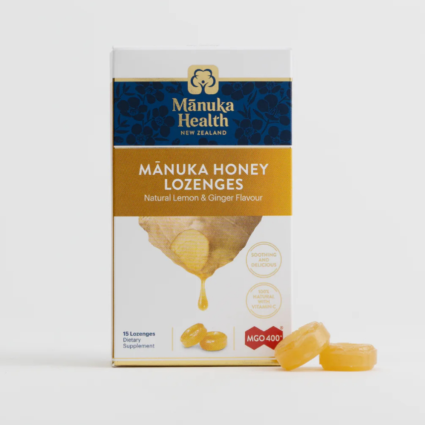 Manuka Health มานูก้า เฮลท์ ยาอม น้ำผึ้งมานูก้า รสขิงและเลม่อน Mānuka Honey Ginger & Lemon ...
