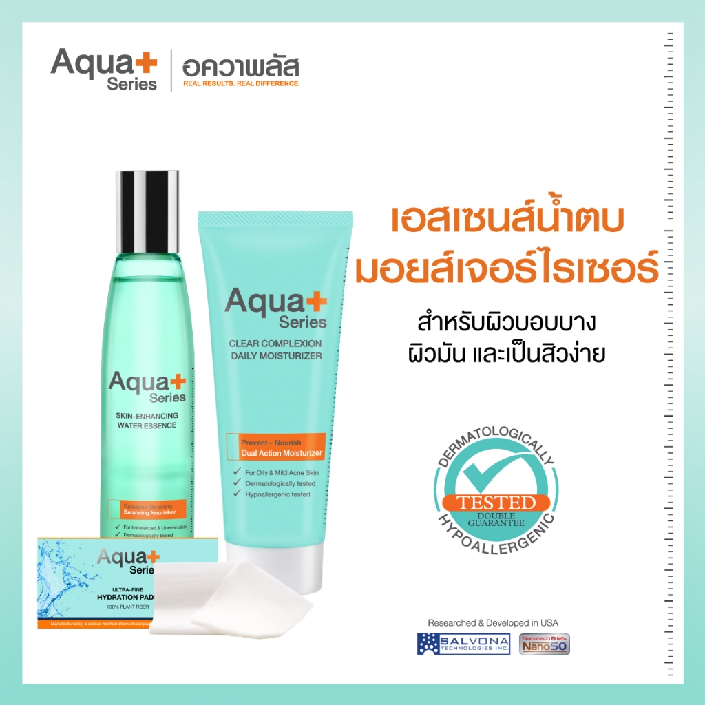 (X3SRRCH ลด 200.-) Aqua+ Series Skin-Enhancing Water Essence (ฟรี Pads ...