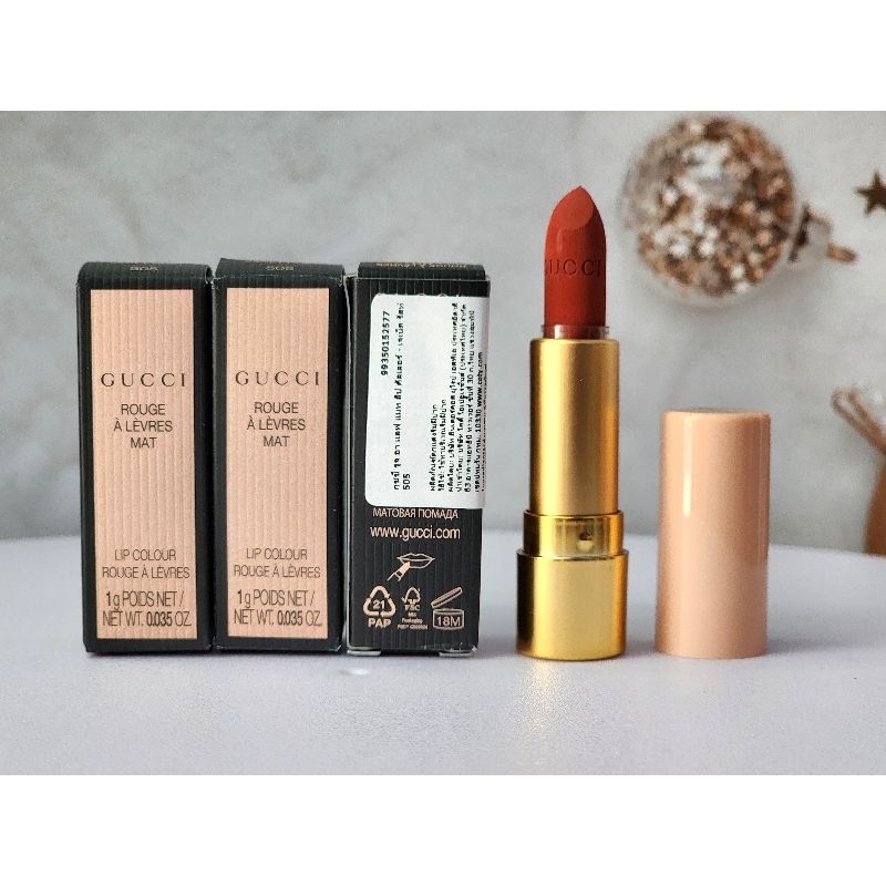 Gucci lip matte # 505 ขนาด 1 g. ป้ายไทย | Shopee Thailand