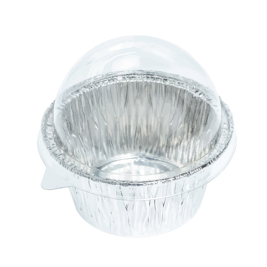 ถ้วยฟอยล์กลม SS (3003) พร้อมฝา 100ml. เทียบเท่า 3406-P (10ชุด/แพ็ค) หยก ...