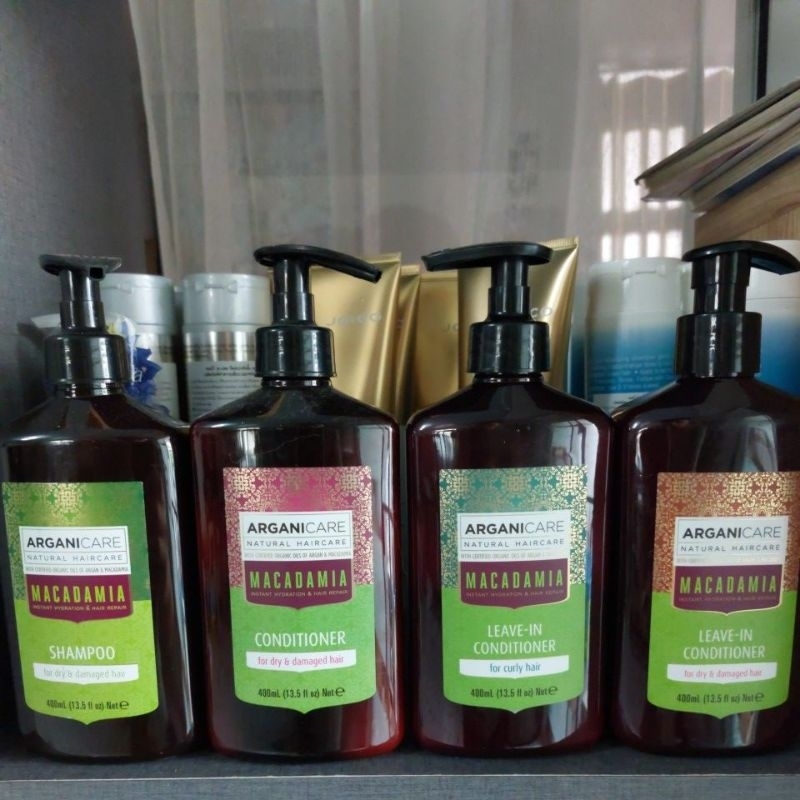 Arganicare macadamia shampoo conditioner and leave-in 400ml. | Shopee Thailand